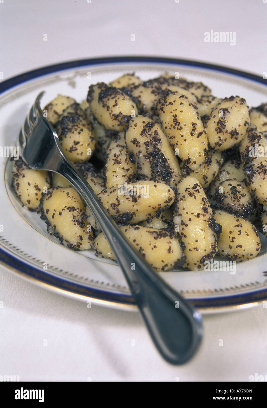 Poppy noodles cooked dessert from the Viennese kitchen Stock Photo - Alamy