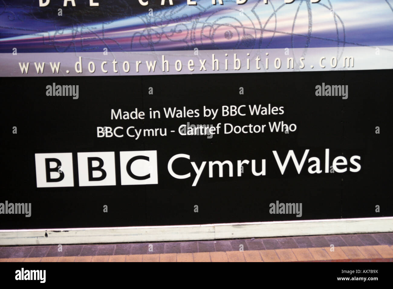 BBC Cymru Wales Sign at Dr Who Exhibition Red Dragon Centre Cardiff Stock Photo - Alamy