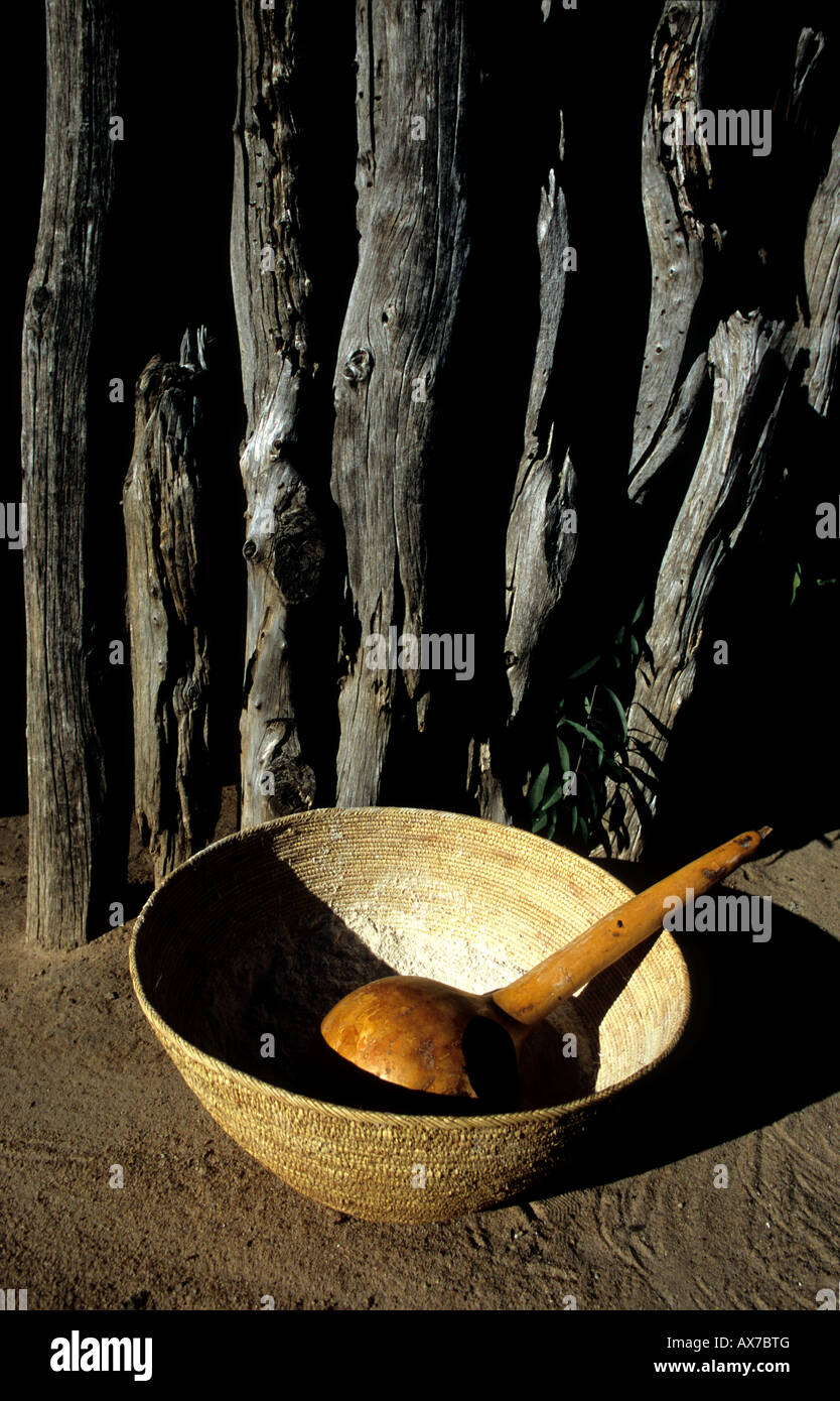 Owambo culture tradition basket calabash Namibia Stock Photo - Alamy