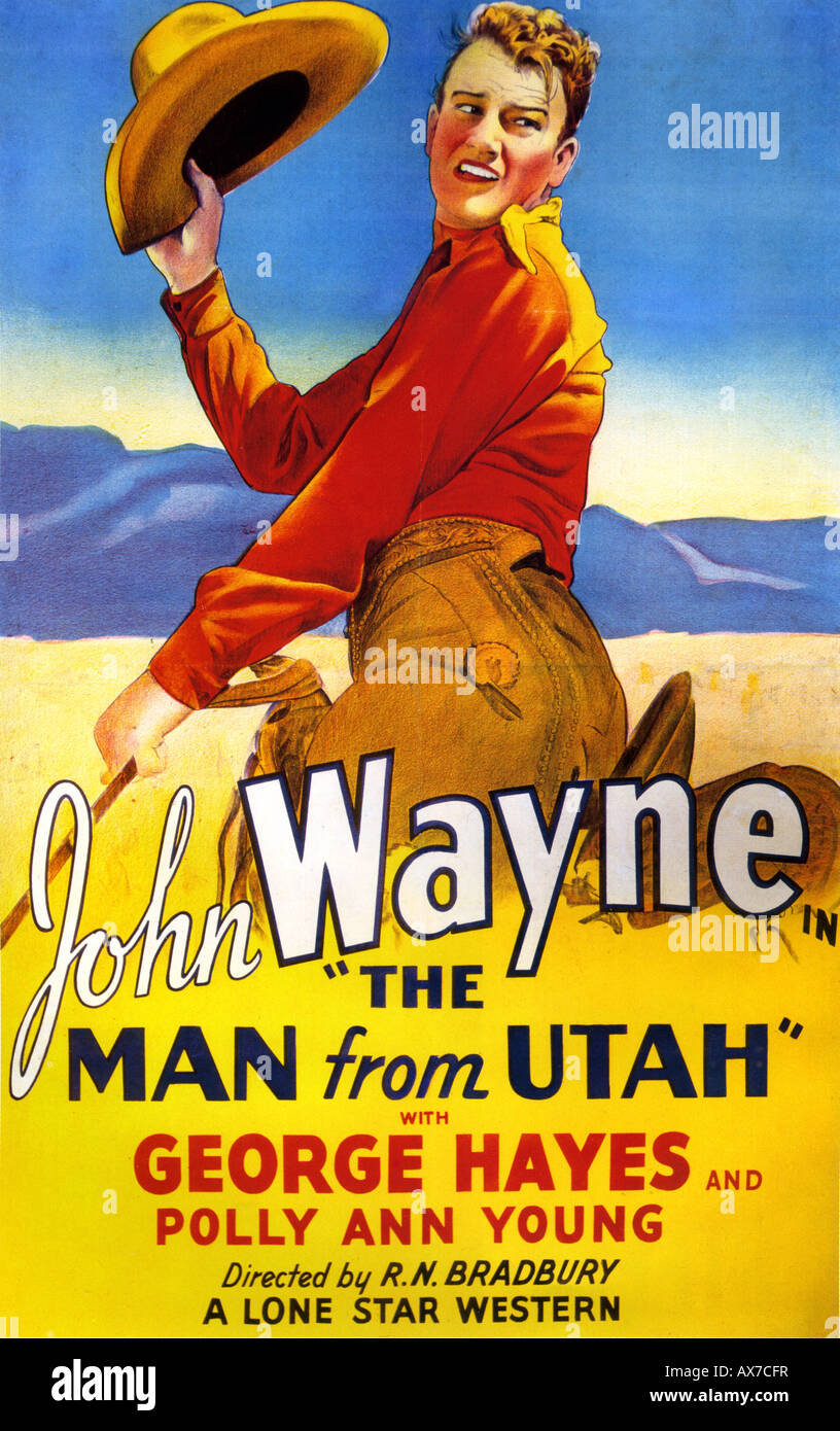 THE MAN FROM UTAH poster for 1934 Lone Star film with John Wayne Stock ...