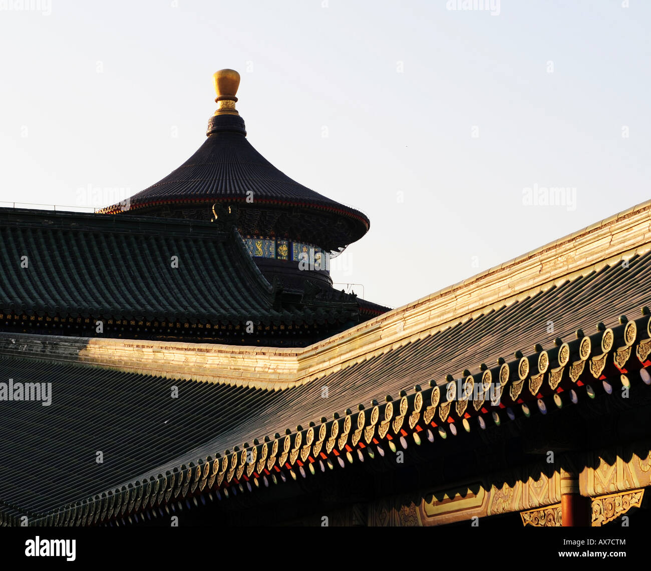Roof Covered With Glazed Tiles in Heaven of Temple,beijing, china Stock ...