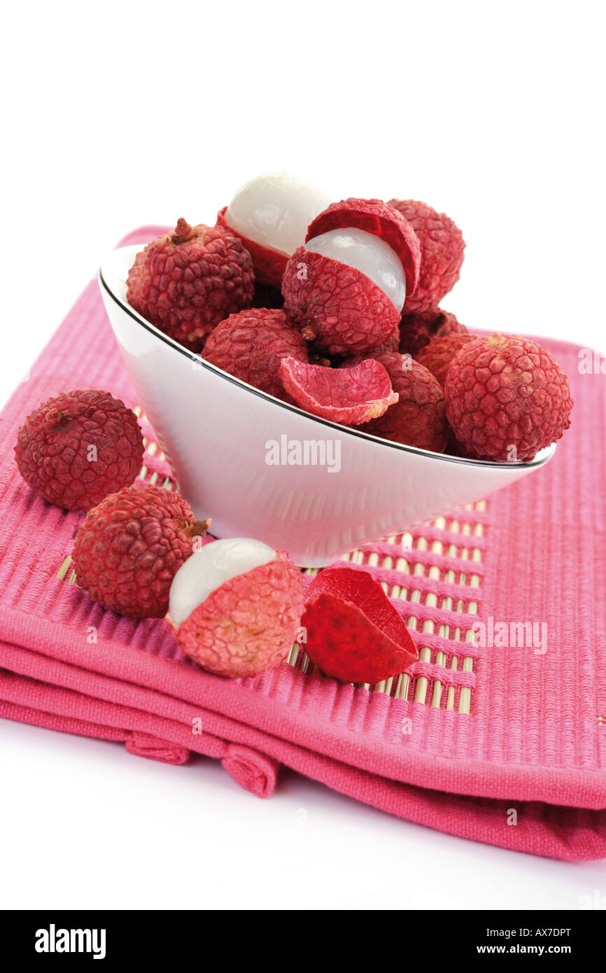 Fresh leeches in bowl Stock Photo - Alamy