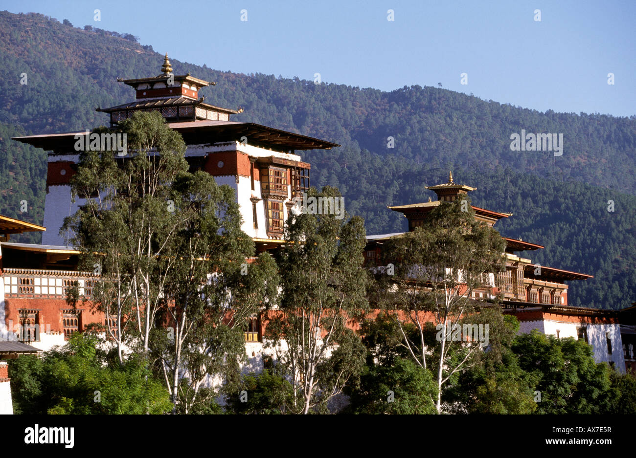 Bhutan Punakha Dzong towers Stock Photo - Alamy