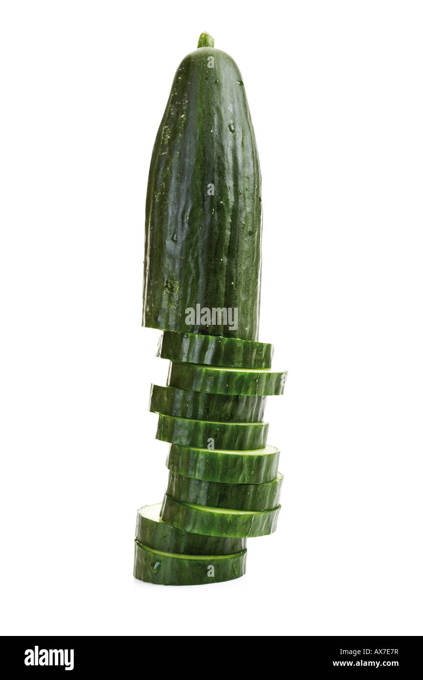 Studio shot sliced cucumber Cut Out Stock Images & Pictures - Alamy