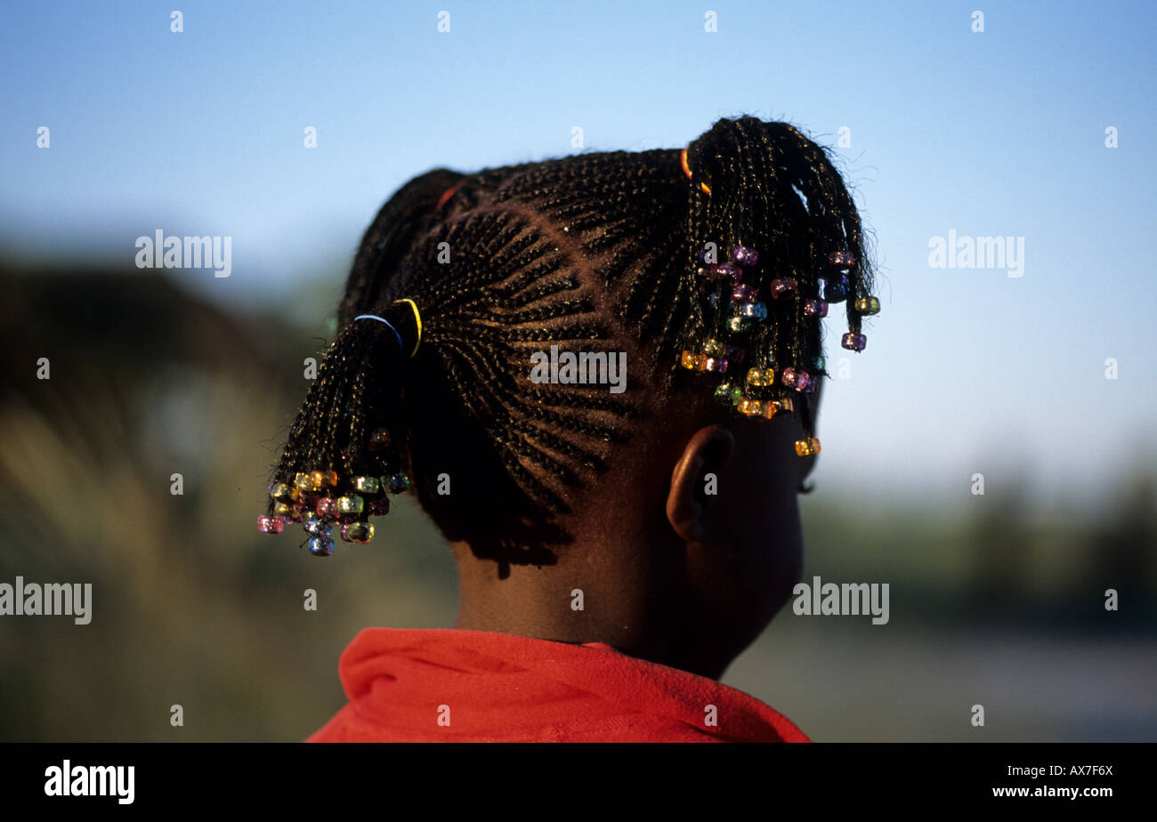 Owambo girl with contemporary hairstyle Namibia Stock Photo - Alamy