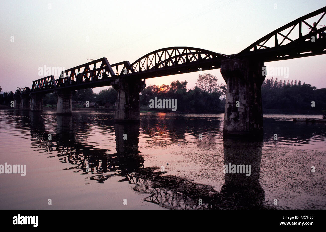Infamous bridge over River Kwai, built by allied POW´s during WW II ...