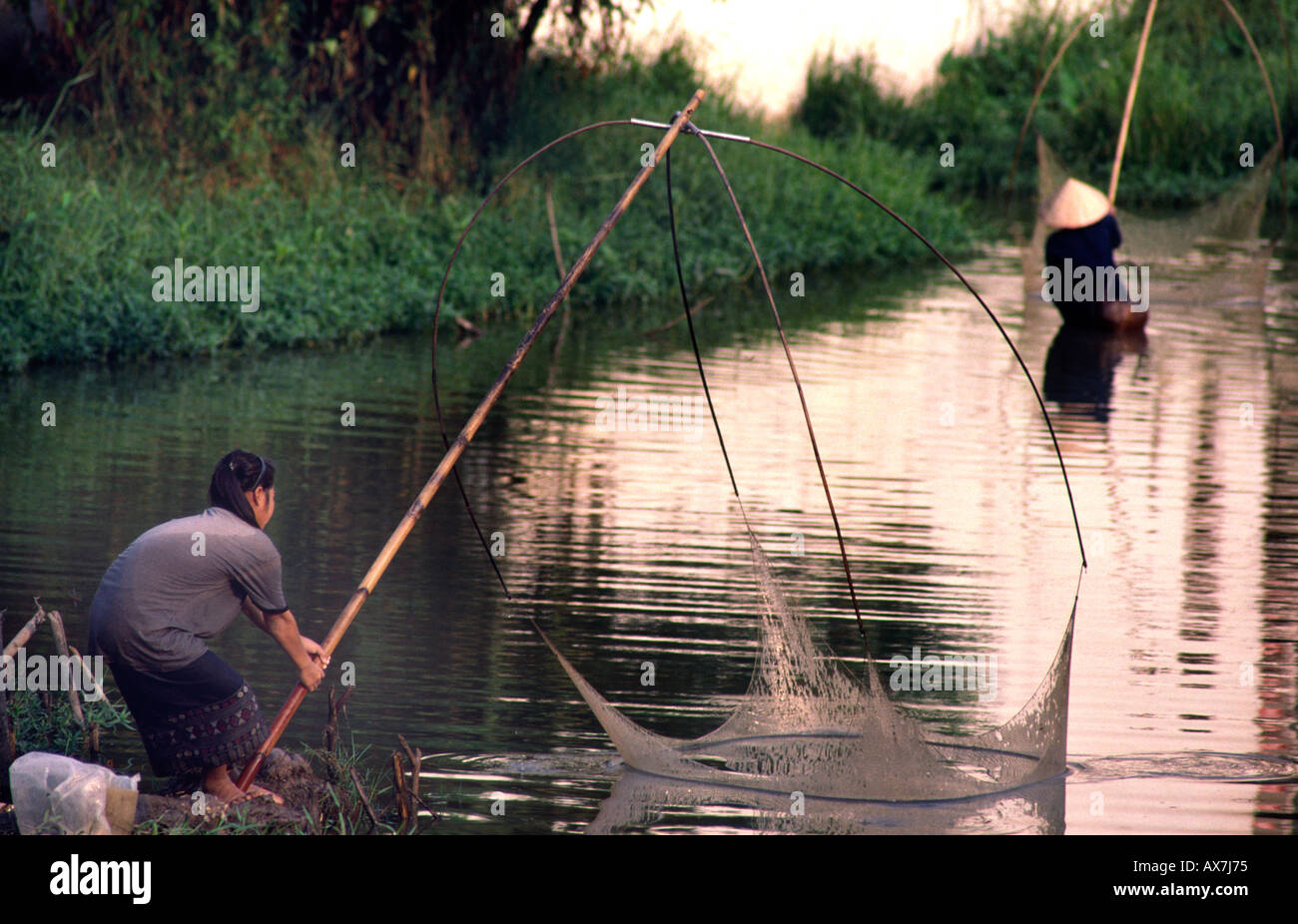 Fishing. Vientiane, Laos Stock Photo - Alamy