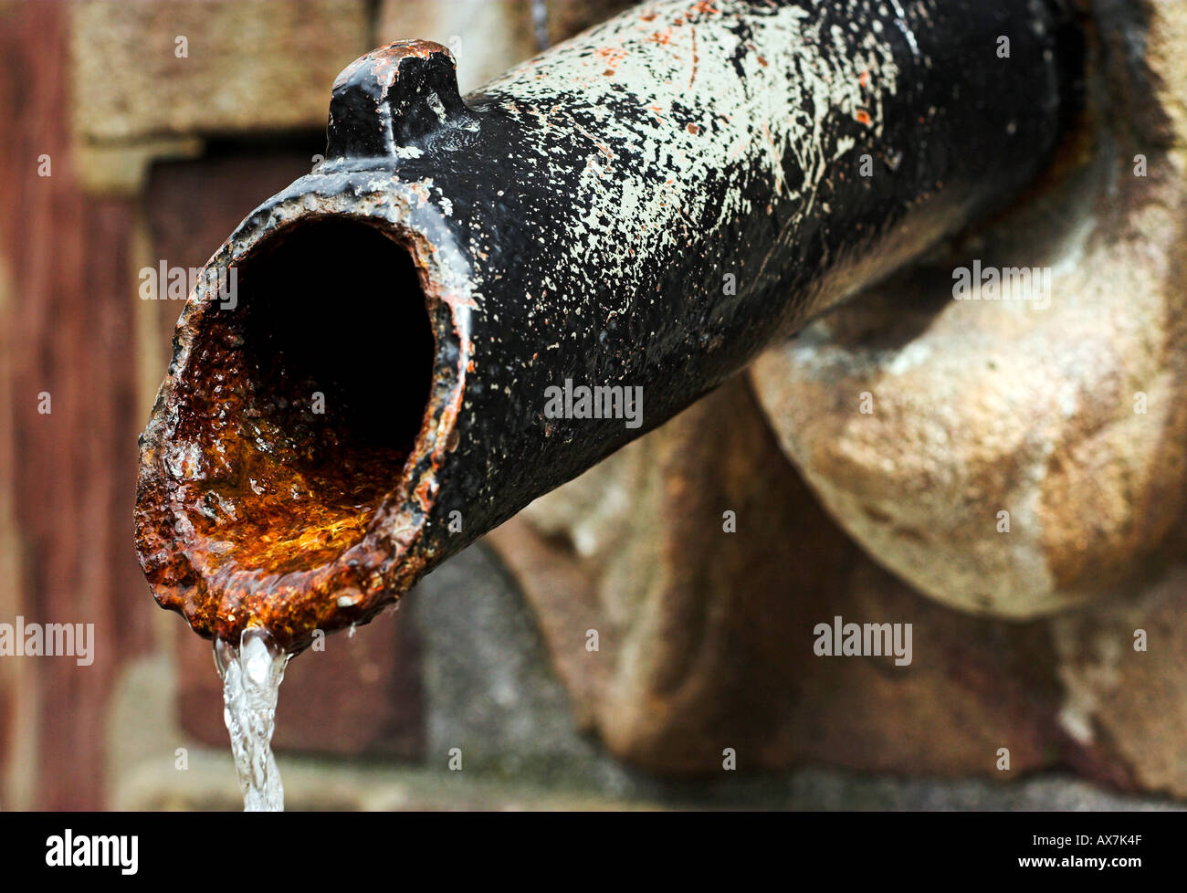 Rusted fountain drinking water pipe closeup Stock Photo - Alamy