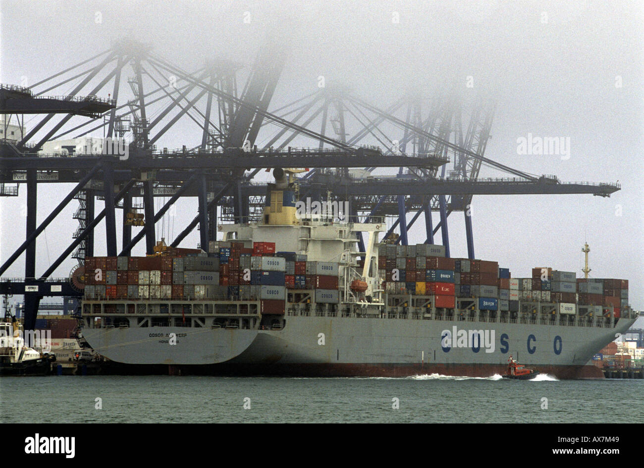 Cosco shipping container ship in port hi-res stock photography and ...