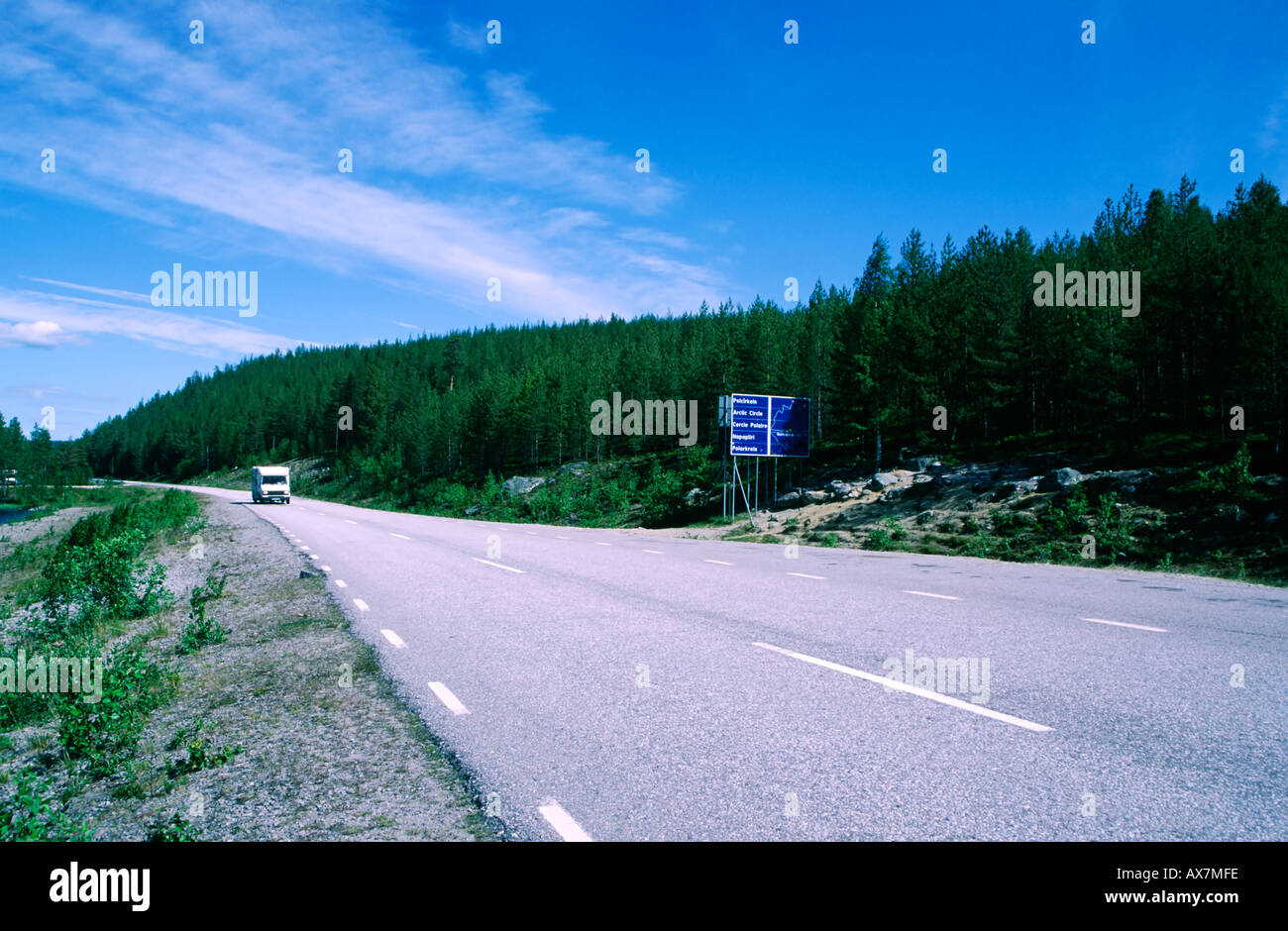 Arctic Circle highway Sweden Stock Photo - Alamy