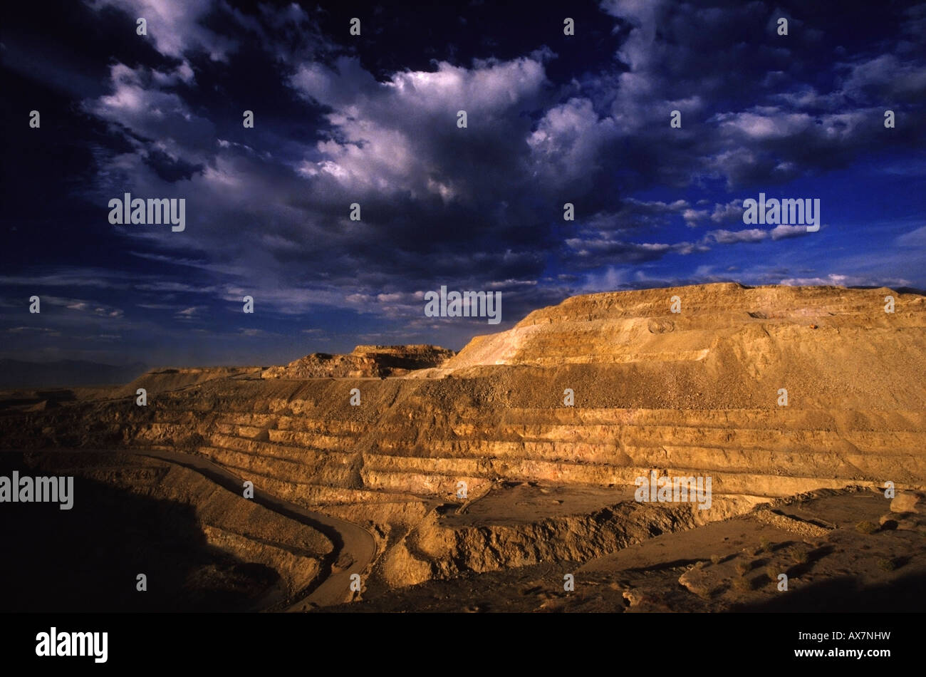 Eastern wall of the Round Mountain open pit gold mine at Round Mountain ...