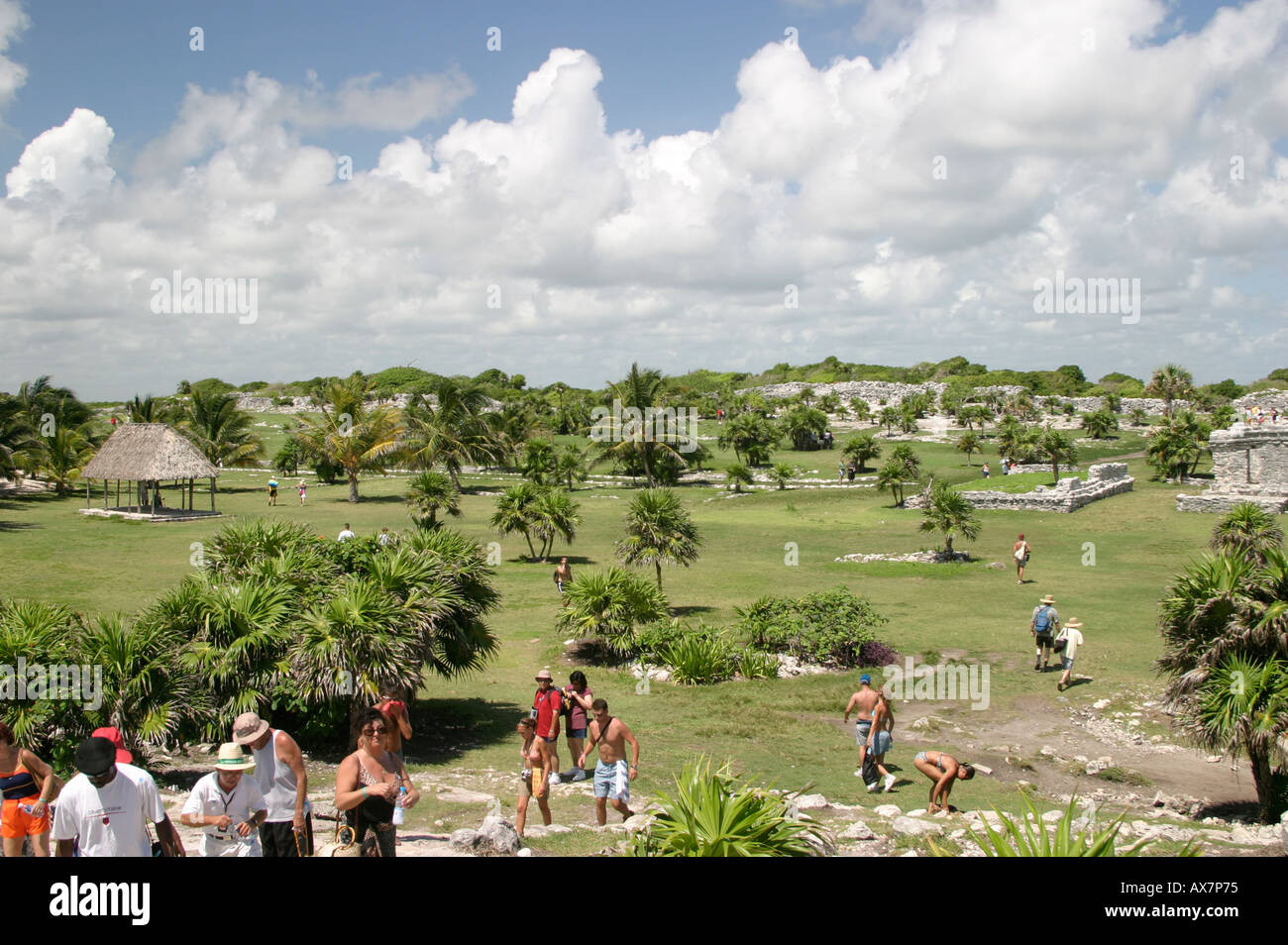 Tourists at Tulum Stock Photo - Alamy