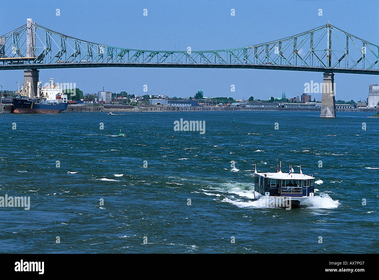 Bridge, Old Port, St. Lawrence River, Montreal Prov. Quebec, Canada ...