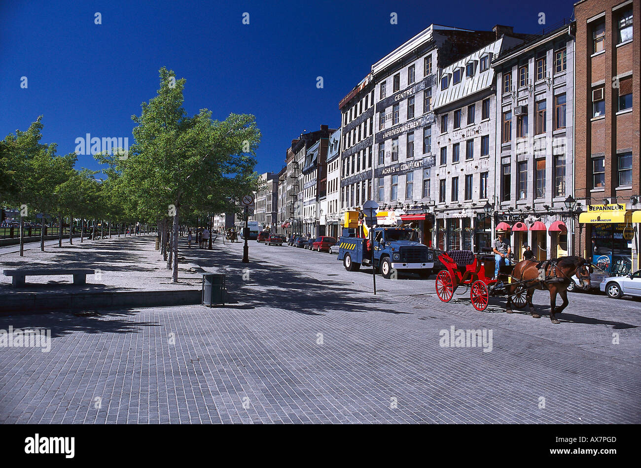 Rue de la Commune, Old Town, Montreal Prov. Quebec, Canada Stock Photo ...