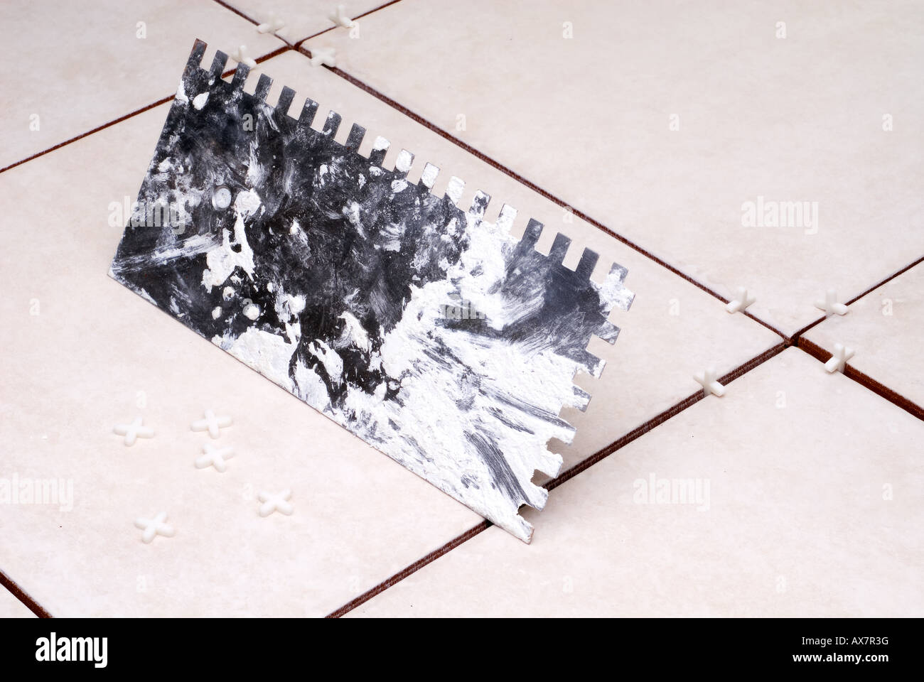 installing ceramic tile Stock Photo - Alamy