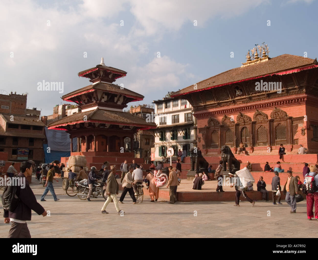 DURBAR SQUARE with 18th century Shiva Parvati temple Kathmandu Nepal ...