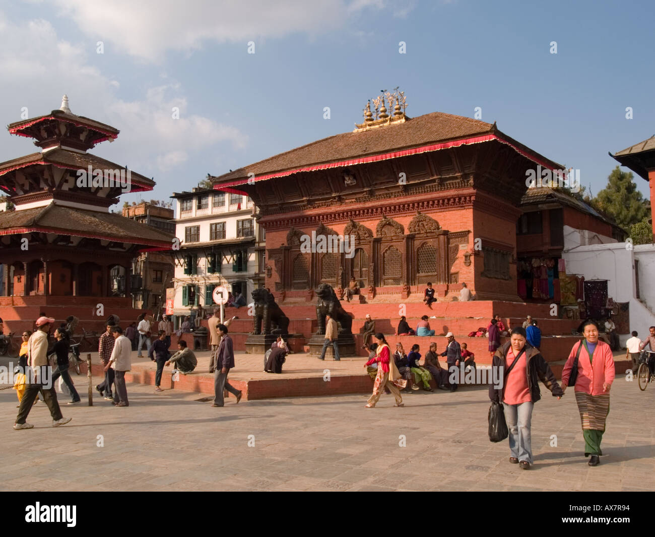 DURBAR SQUARE with 18th century Shiva Parvati temple Kathmandu Nepal ...