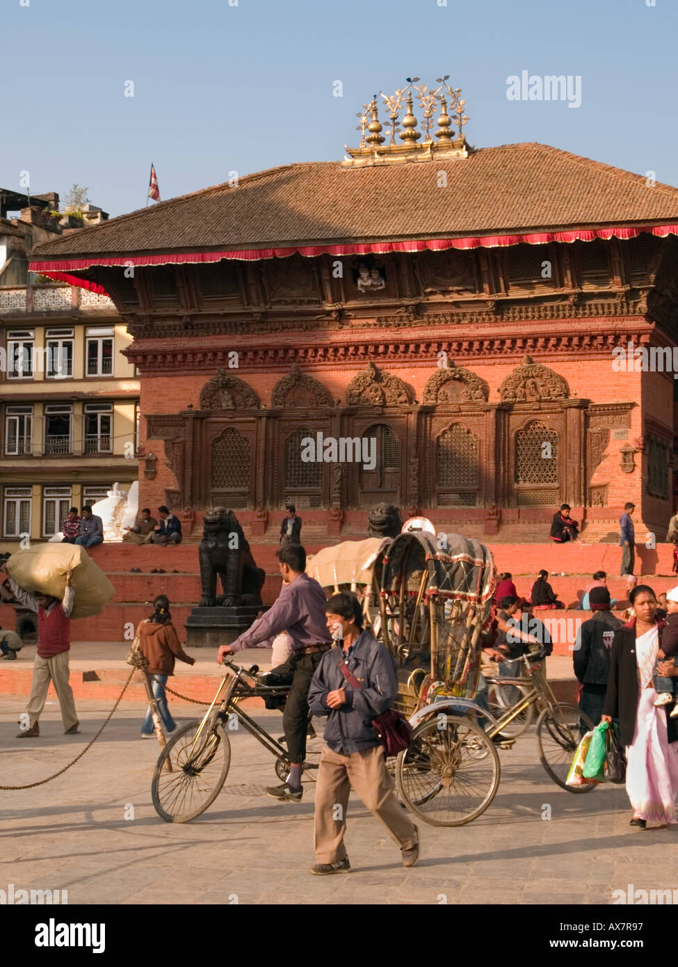 DURBAR SQUARE with 18th century Shiva Parvati temple Kathmandu ...