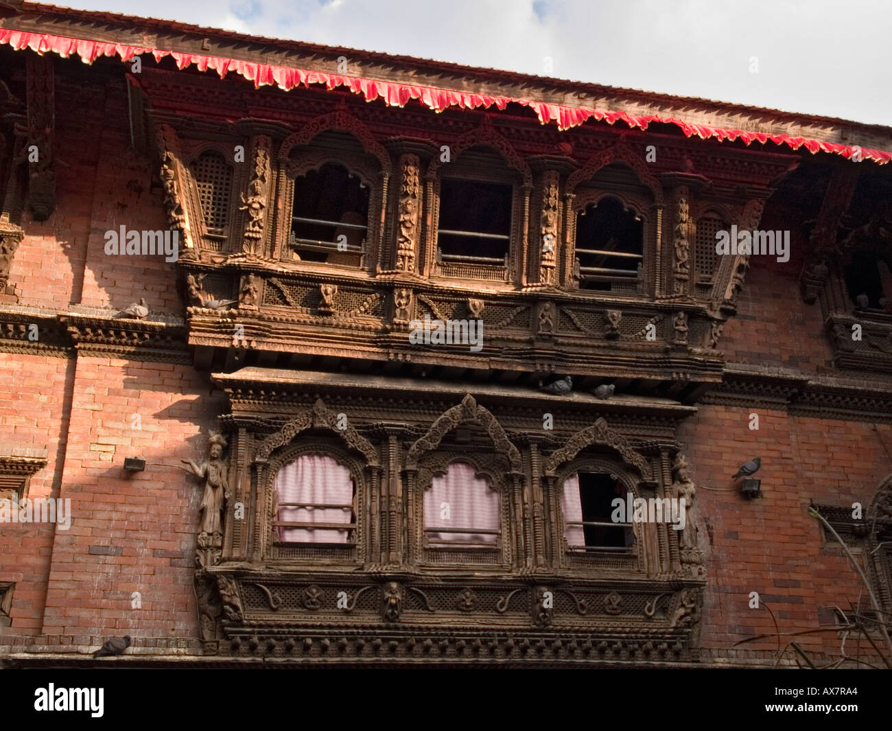 CARVED WOODEN WINDOWS of the Kumari Ghar Kathmandu Nepal Asia Stock ...