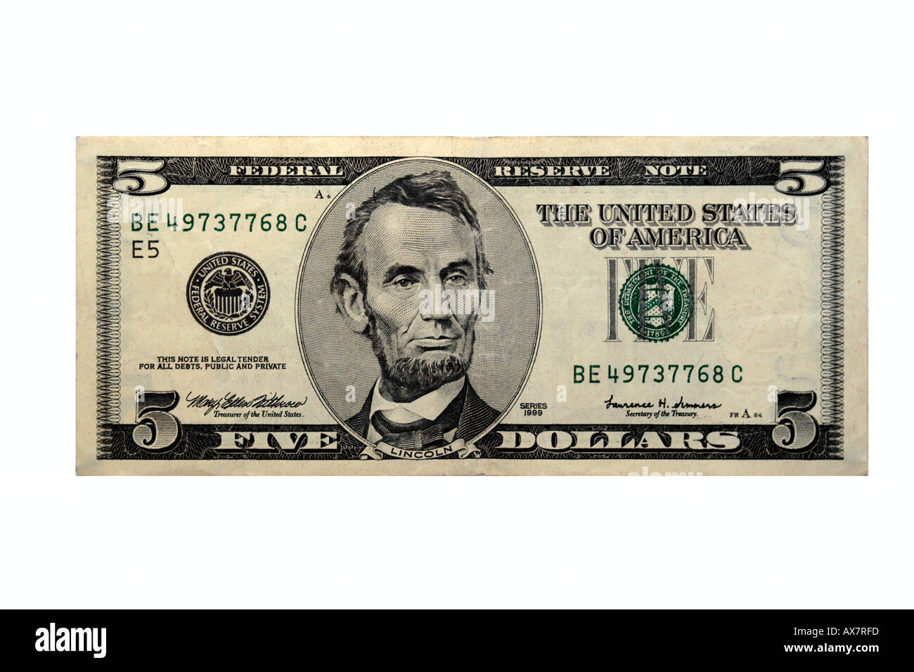 Five Dollar Front And Back