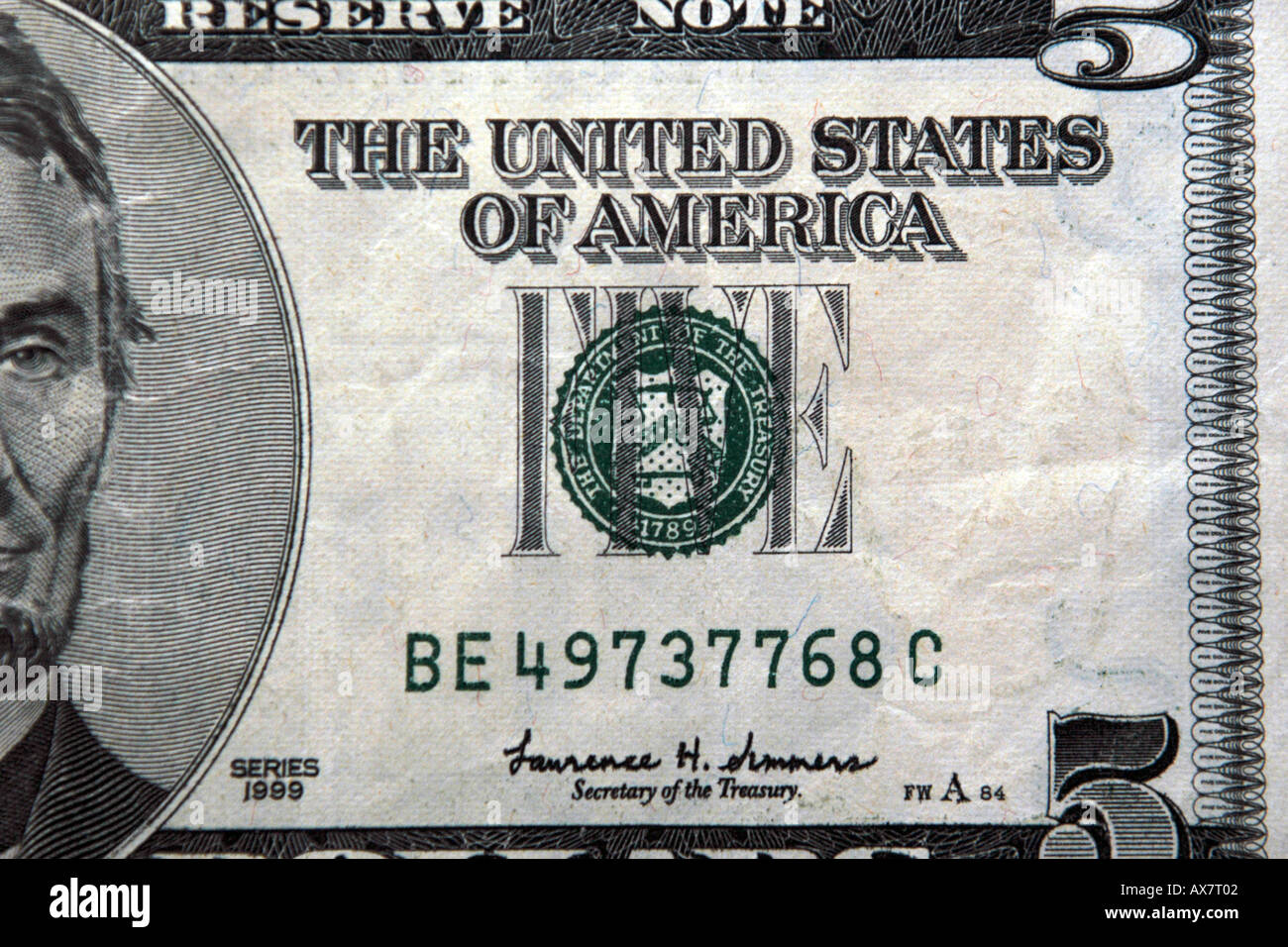 American five dollar bill hi-res stock photography and images - Alamy