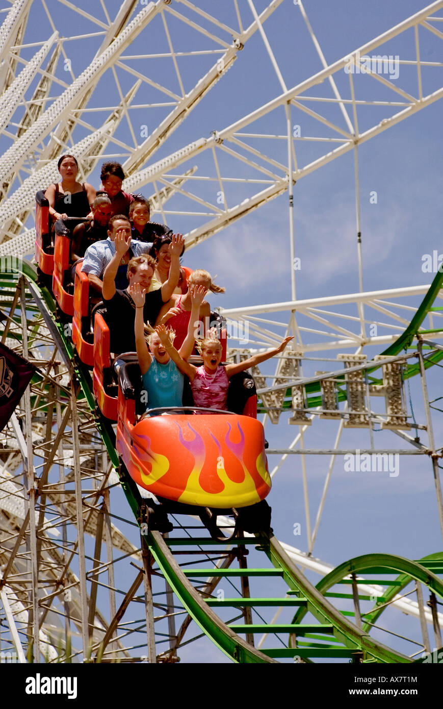 Passengers on carnival ride get a thrill at the Orange County Fair ...