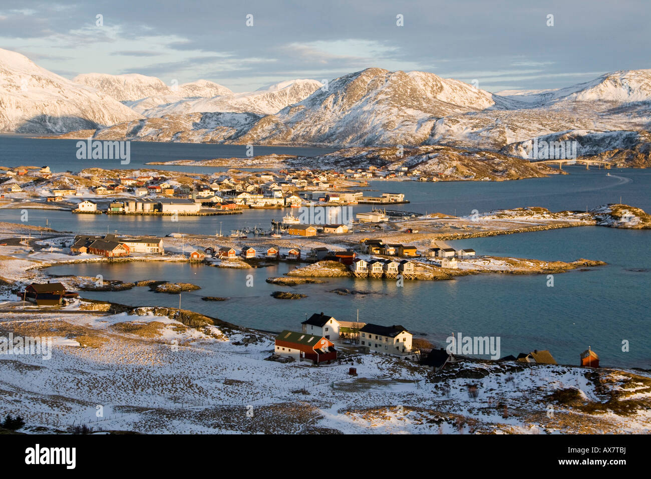 Sommarøy fishing village island northern norway arctic circle winter ...