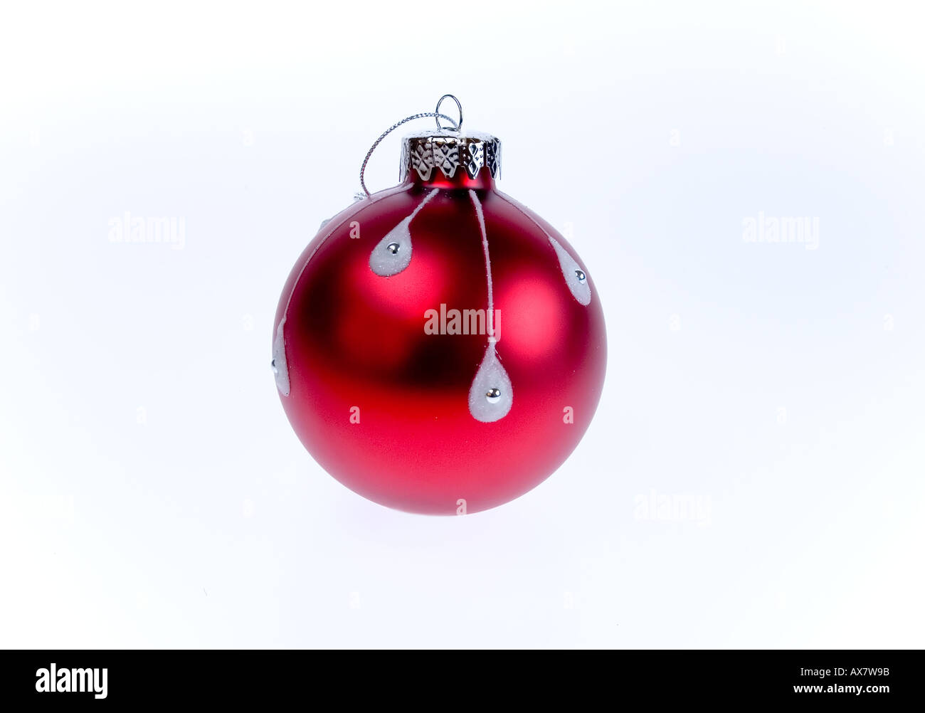 red bauble white background Stock Photo - Alamy