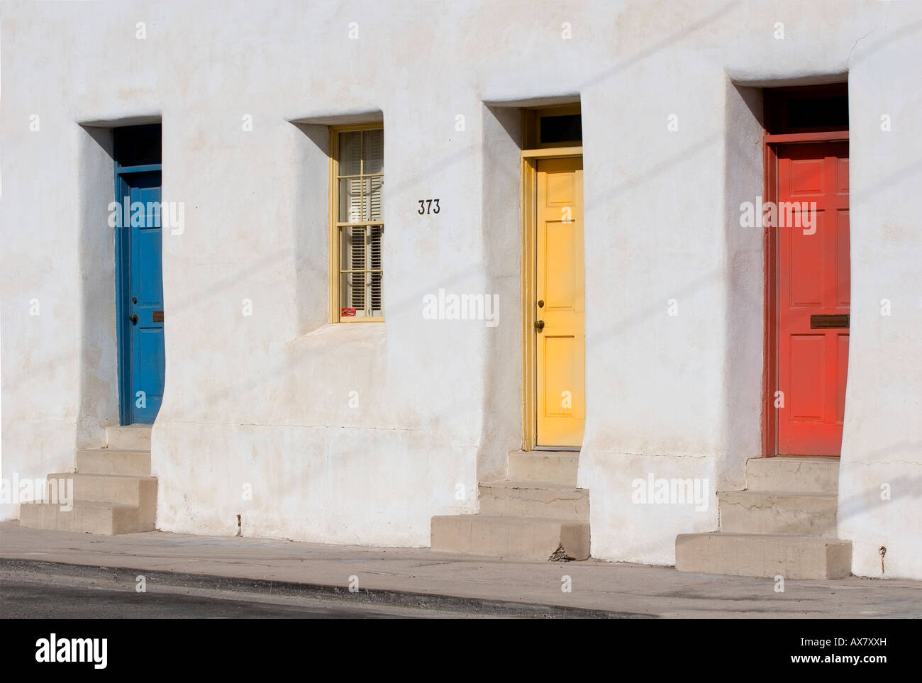 Colorful doors in a barrio building in Tucson Arizona Stock Photo - Alamy