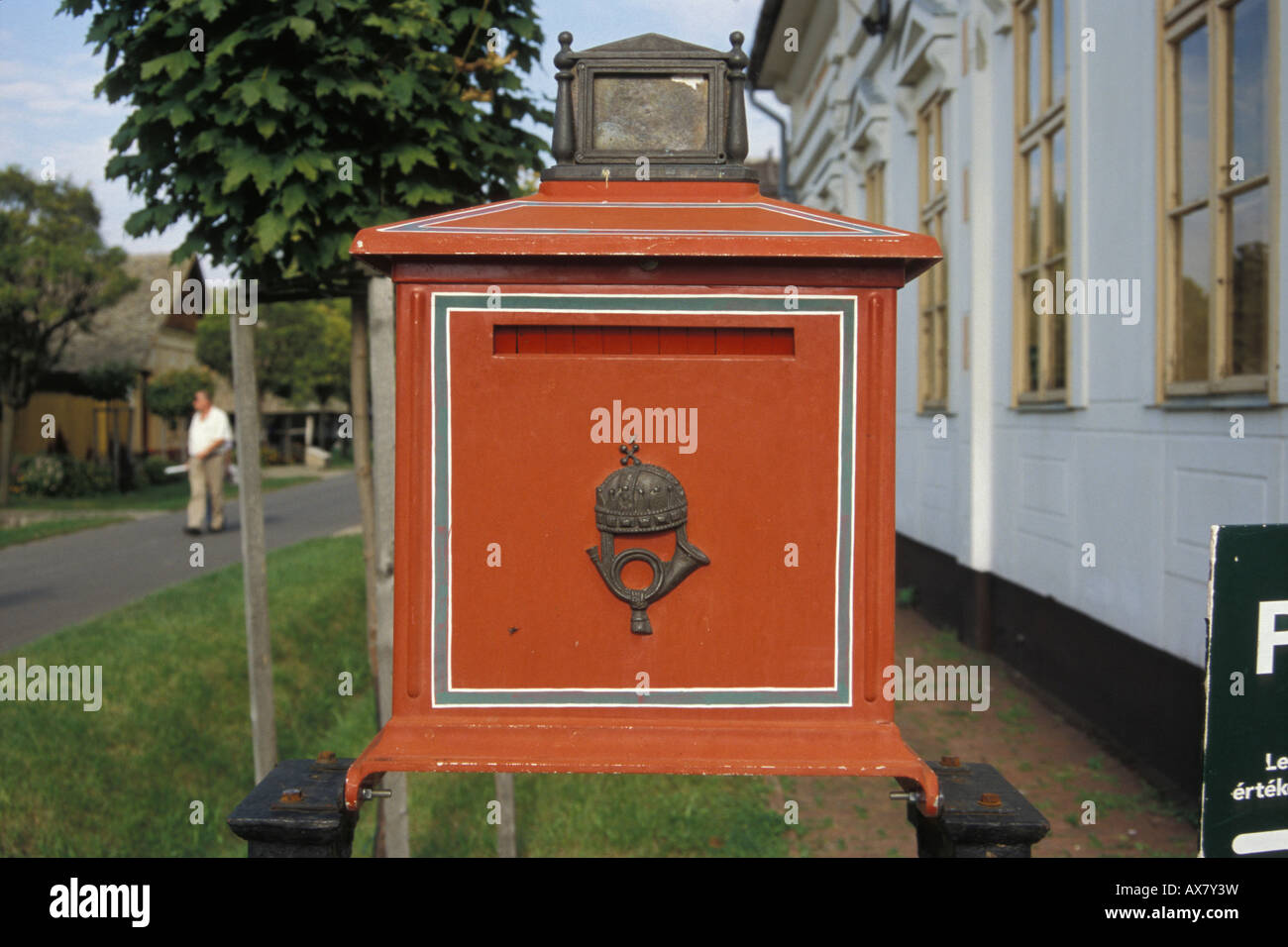 Old red Hungarian post office box Stock Photo - Alamy