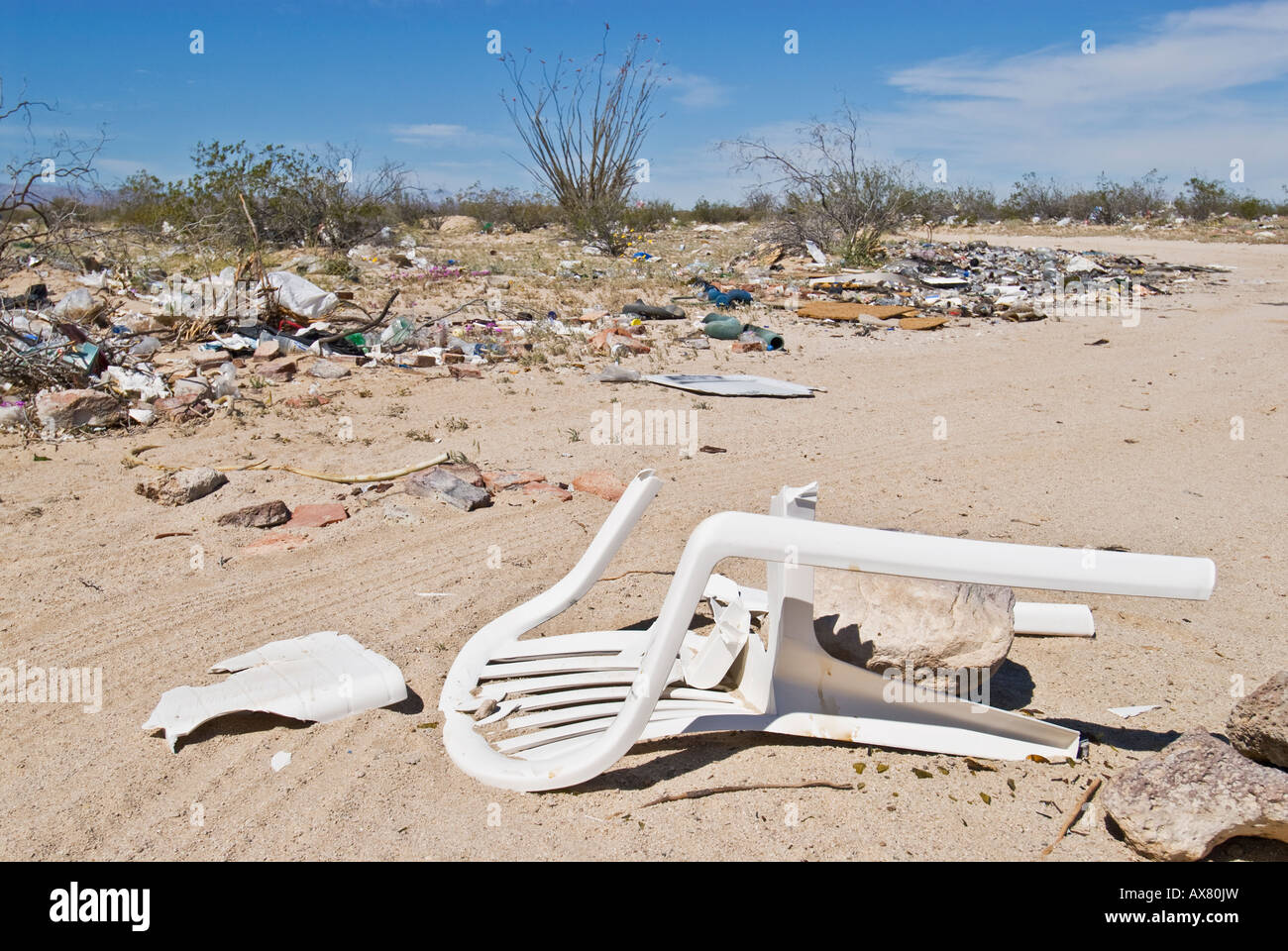 trash dump in desert of Baja California, Mexico Stock Photo - Alamy