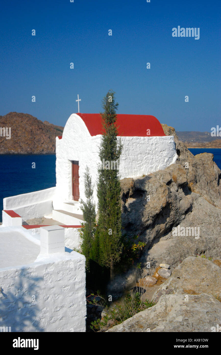 Small church, Patmos, Greece Stock Photo - Alamy