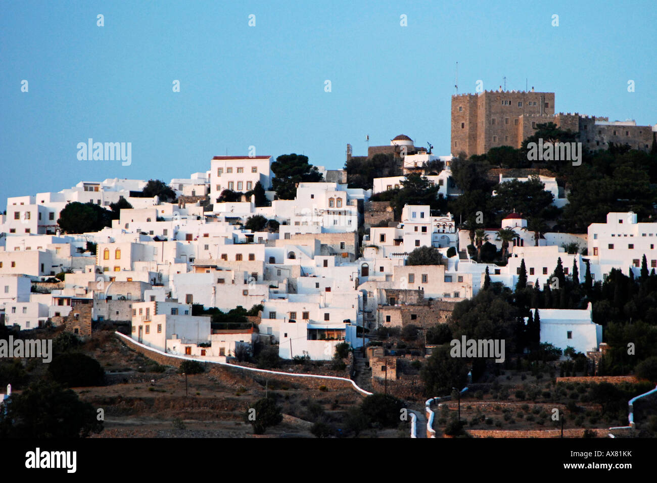 Hora and Monastery of St. John, Patmos, Greece Stock Photo - Alamy