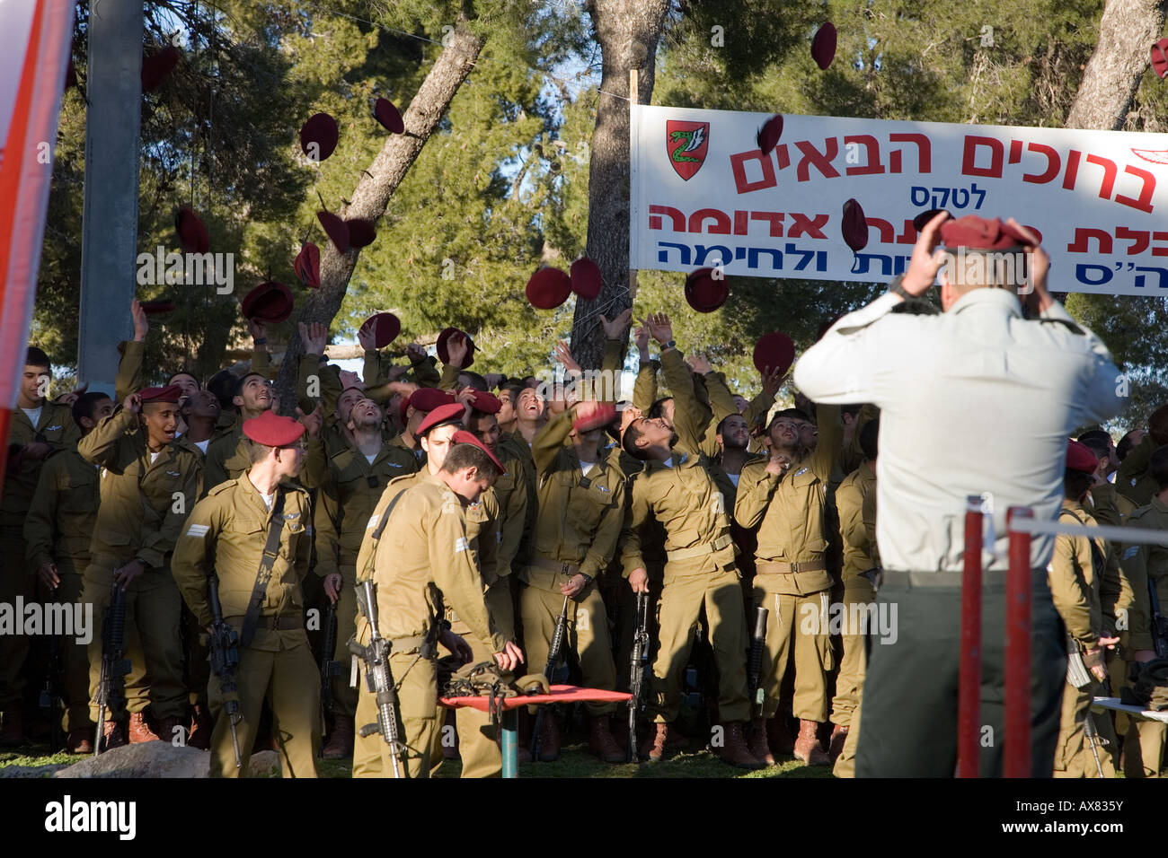 Stock Photo of Israeli Paratroopers at End of Basic Training Ceremony ...