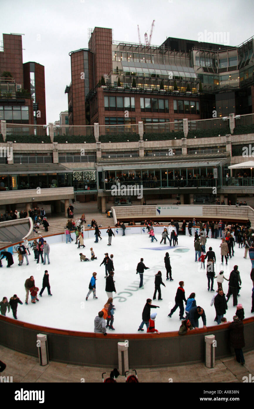 A temporary ice rink in a very urban location Stock Photo - Alamy