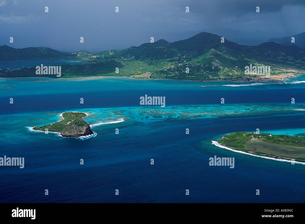 Aerial View, White Island, before Carriacou Grenada, Caribbean Stock ...