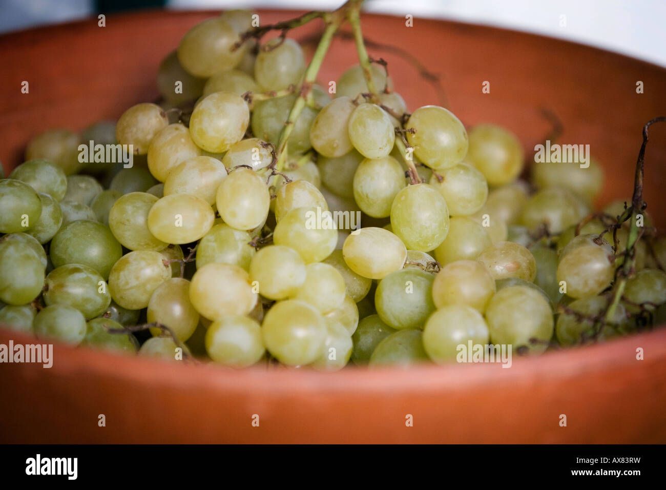 Bunch of grapes in a bowl Stock Photo - Alamy
