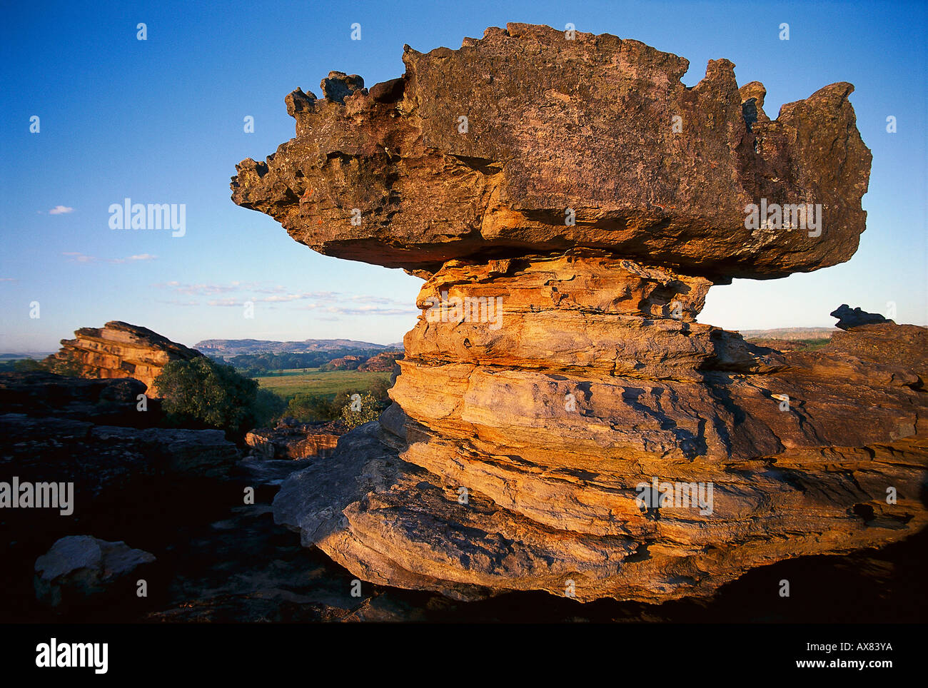 Rock formation under blue sky, Ubirr Rock, Kakadu National Park, Northern Territory, Australia ...