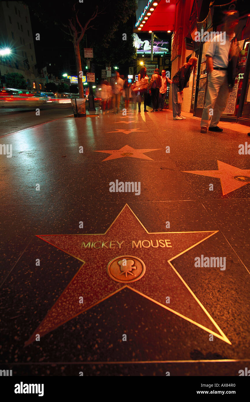 Walk of Fame, stars on the pavement of the Hollywood Boulevard, Los ...
