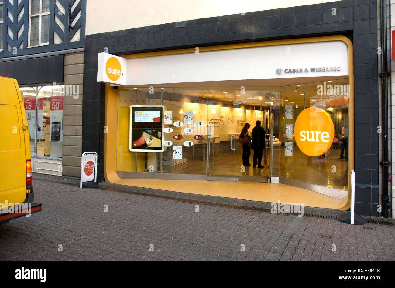 Sure mobile phone shop, Douglas IOM Stock Photo - Alamy