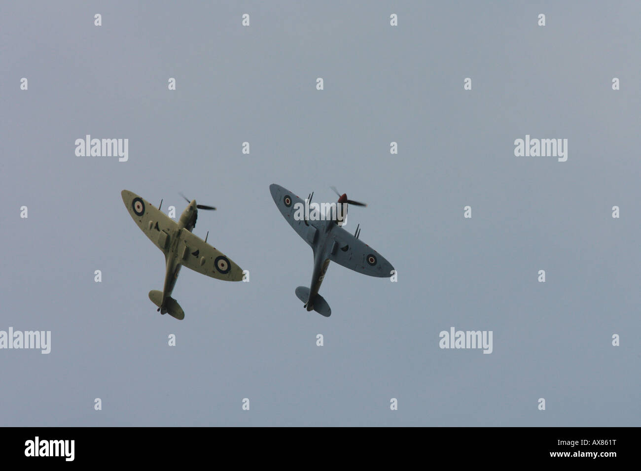 Two spitfire's in formation Stock Photo - Alamy