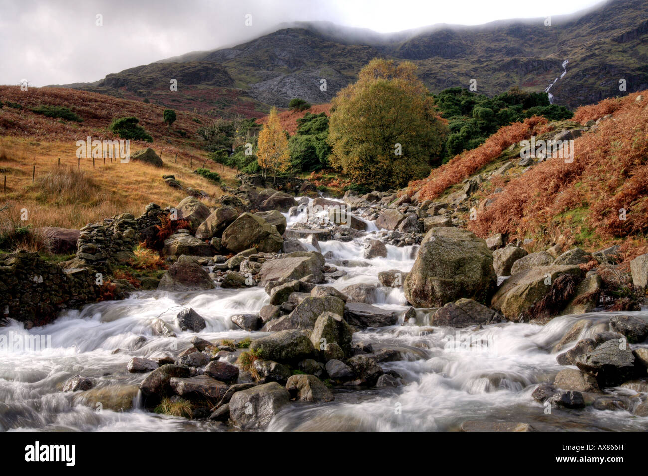 "Coniston Coppermines Valley" river, waterfall in the "Lake District ...