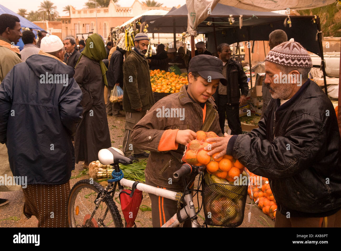 Weekly Tuesday market near the Old City, Ghadames, Libya Stock Photo ...