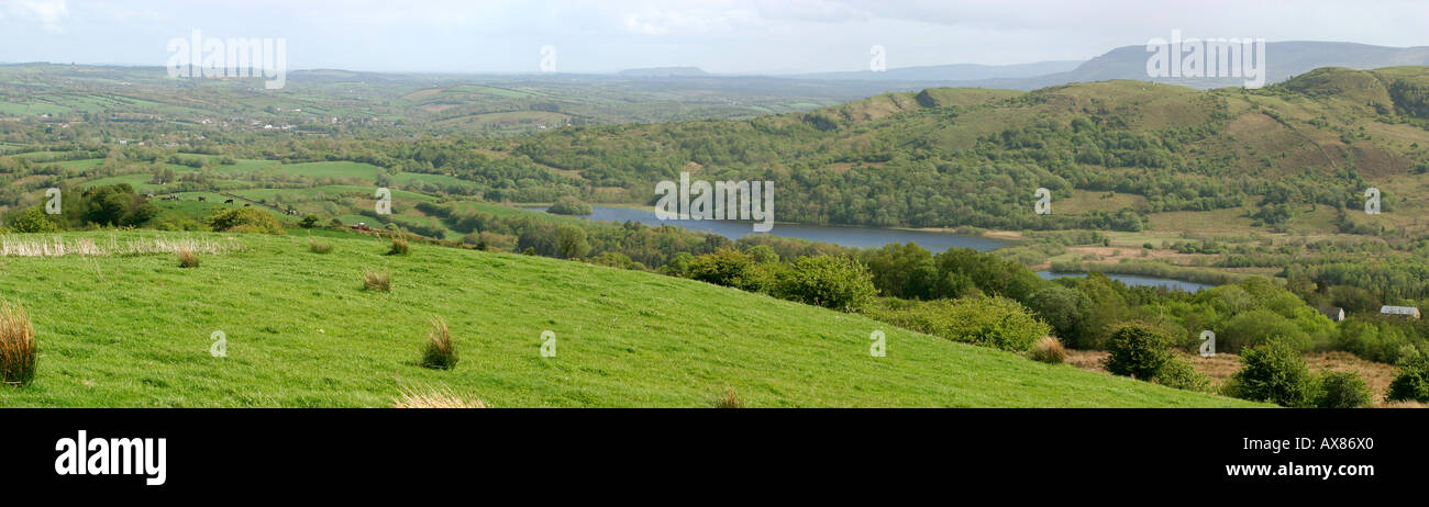 County Fermanagh panoramic landscape from Lough Navar Forest Drive ...