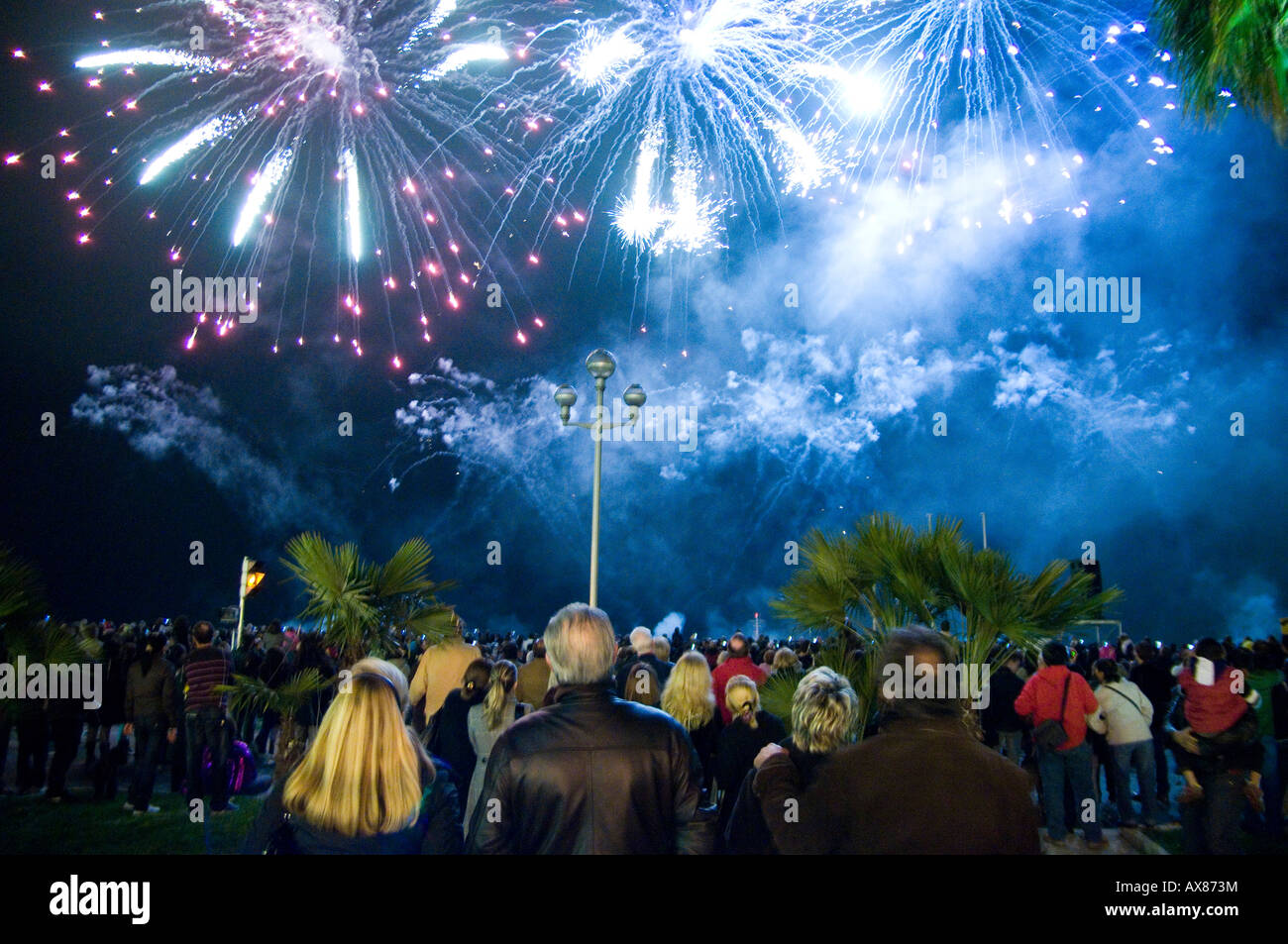 Nice Cote dAzur France - A magnificent fireworks display on the beach ...