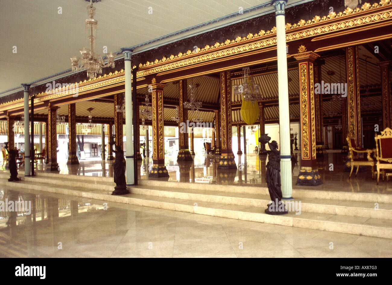 Indonesia Java Surakarta Solo Kraton reception hall Stock Photo - Alamy