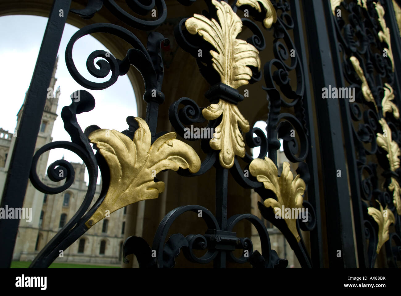 Oxford detail of a fabulous college gate Stock Photo - Alamy