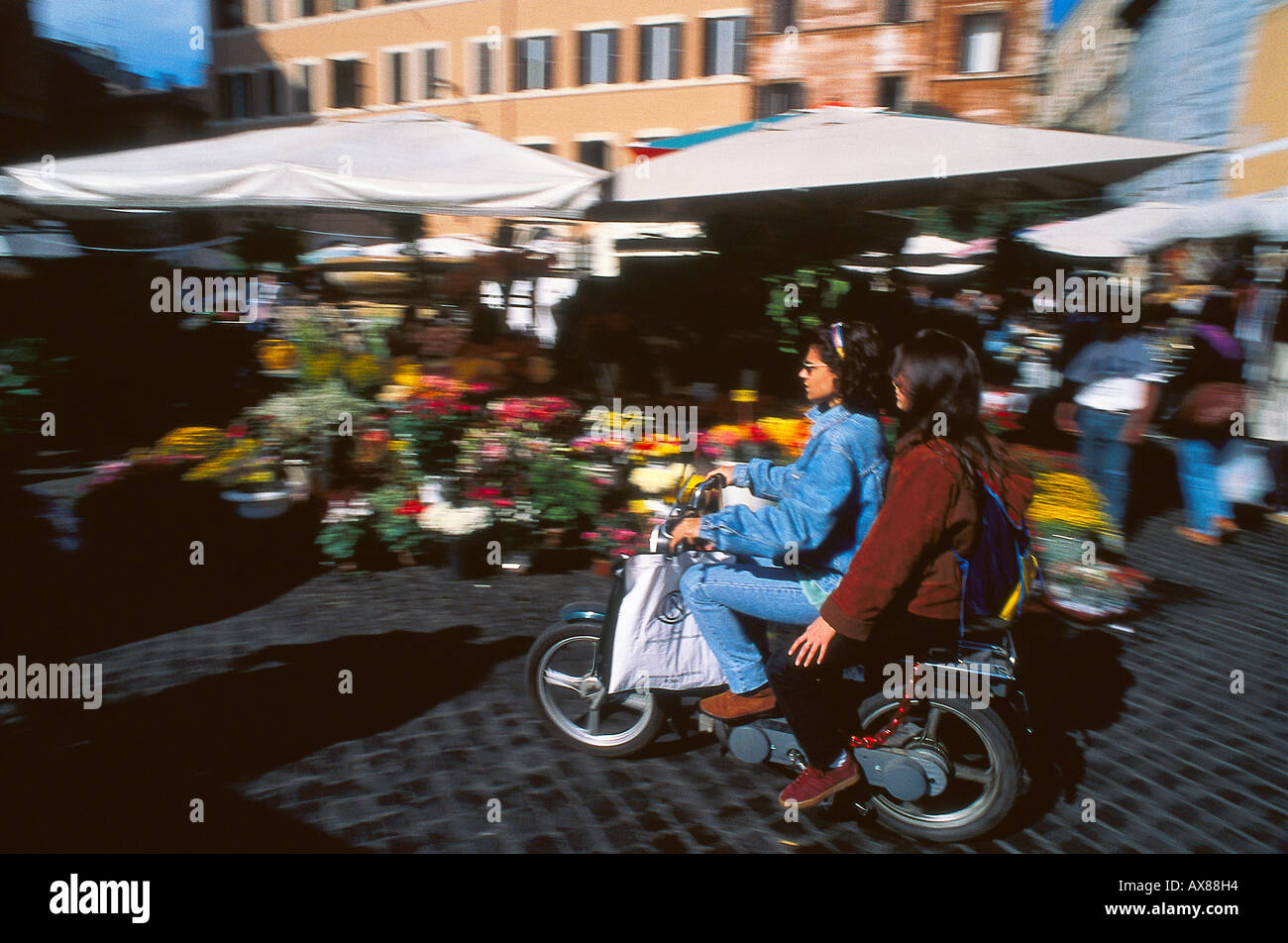 Moped girl hi-res stock photography and images - Alamy