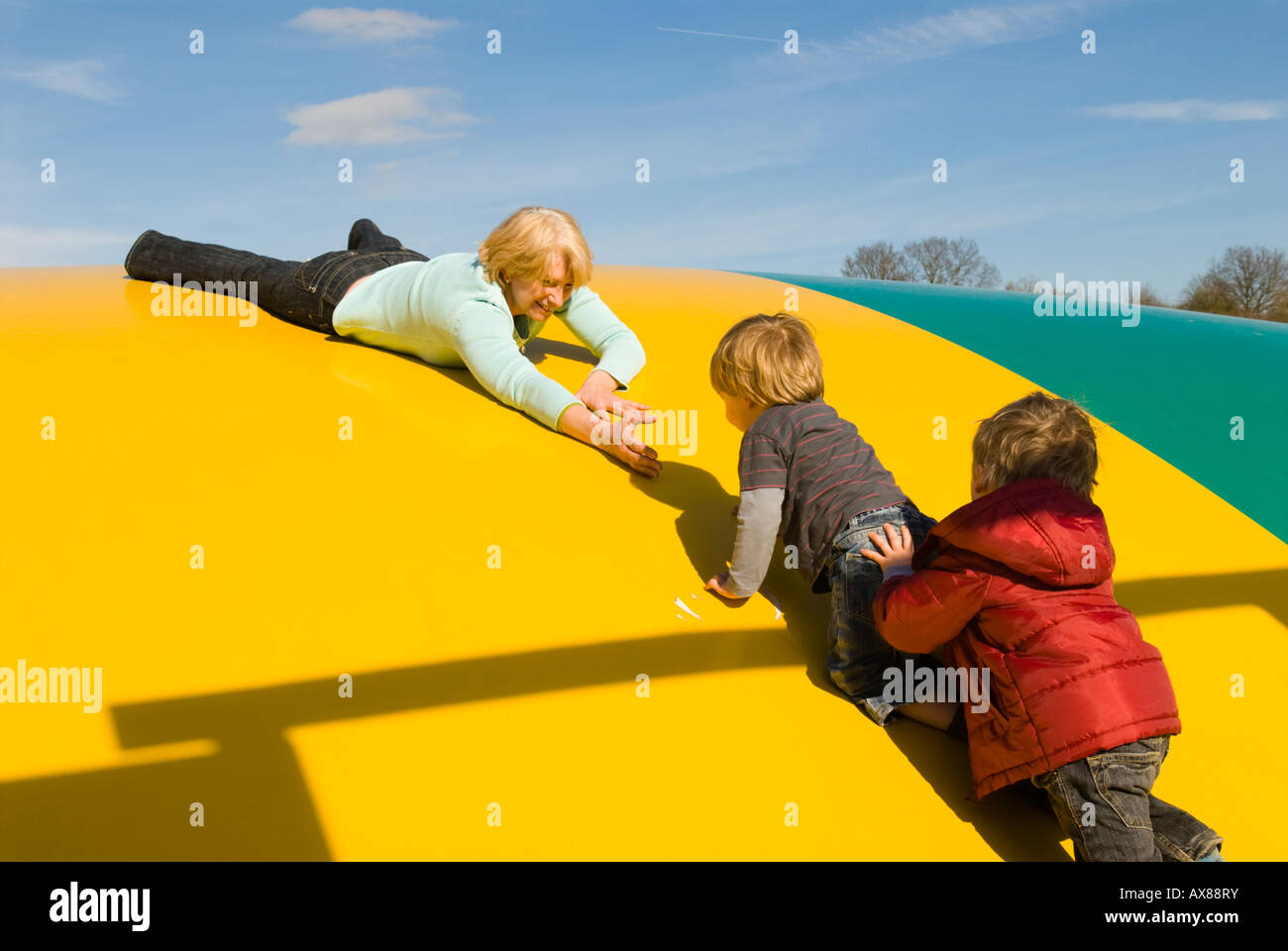 mother grandmother son grandson young boys two years and four years old ...