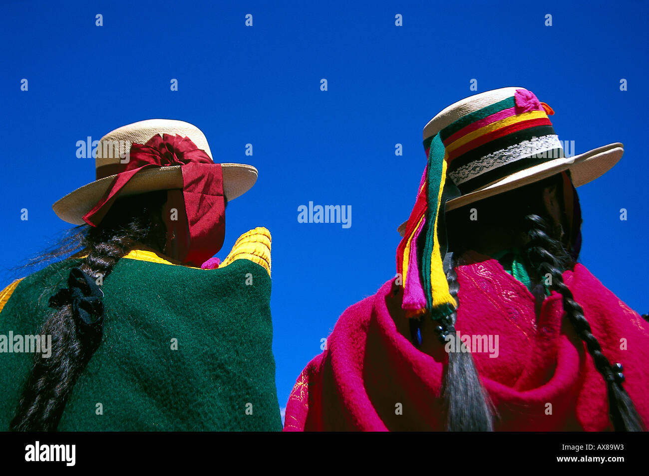 Local Indian women in traditional dress, Folklore, Peru, South America ...